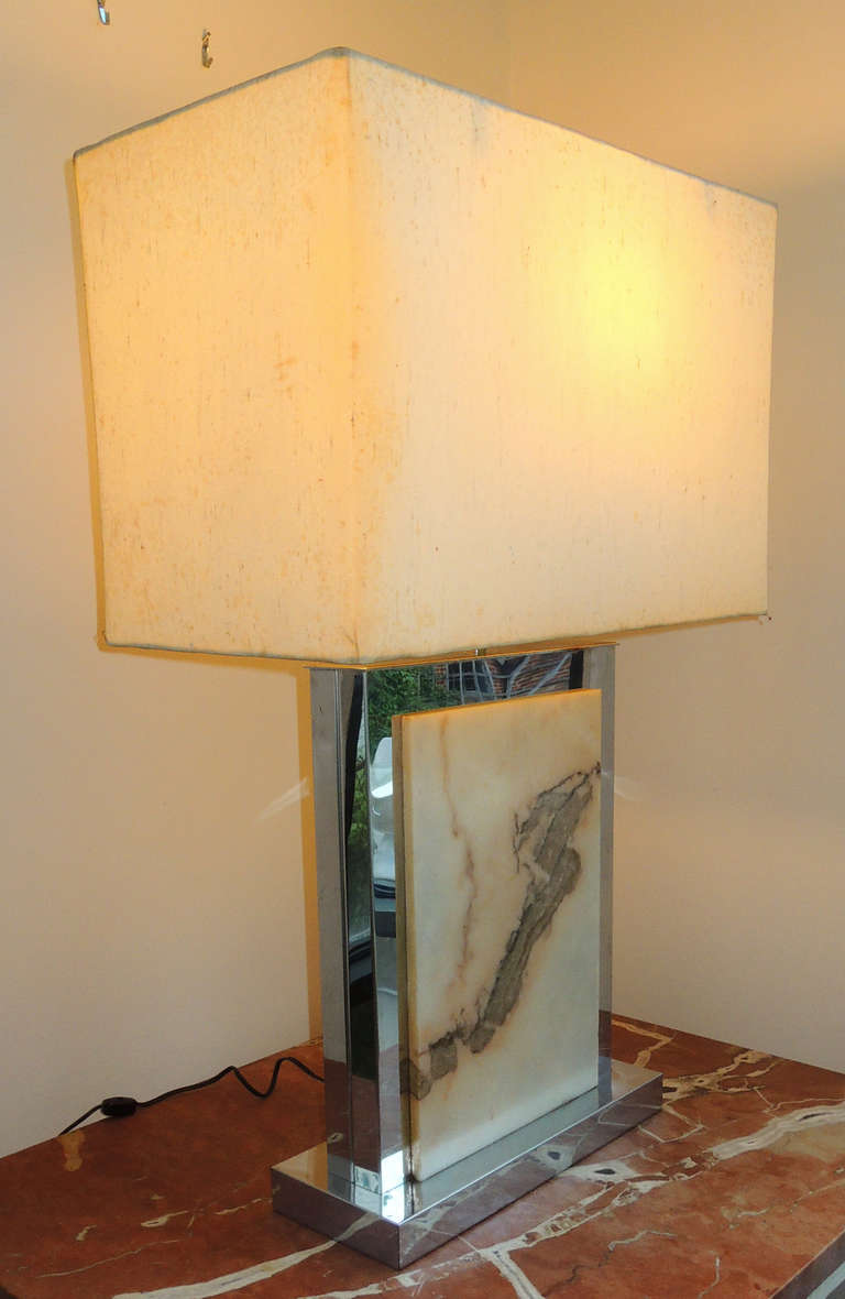 Jere Chrome and Marble Table Lamp at 1stDibs