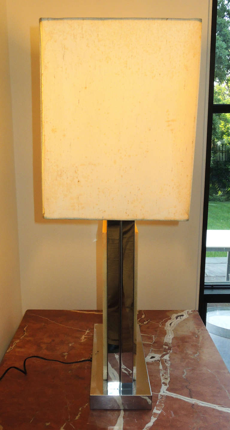 Jere Chrome and Marble Table Lamp at 1stDibs