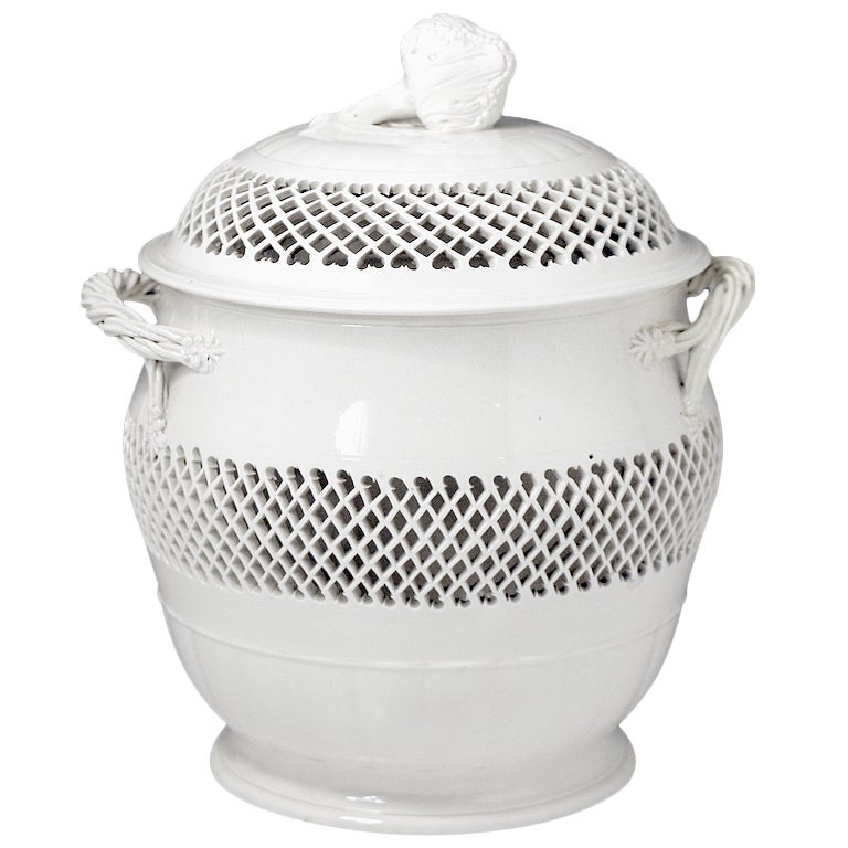 English creamware pottery lidded jar and cover Probably Leeds Pottery ...