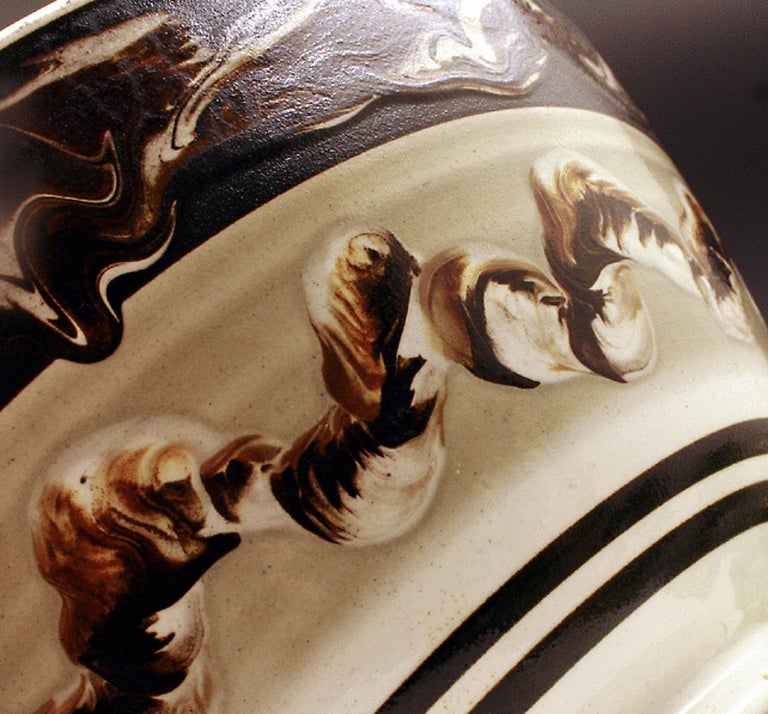 Early Pottery Mochaware Bowl With Earthworm Pattern at 1stDibs