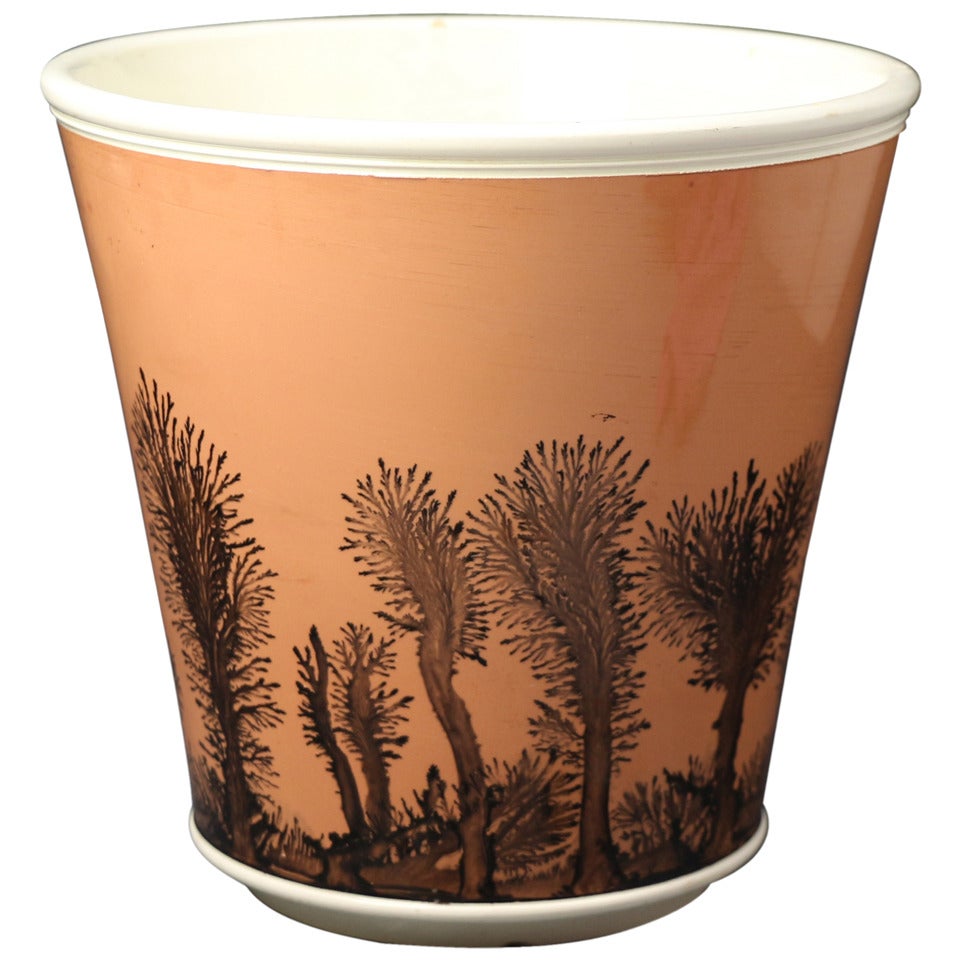 Antique Pottery Mochaware Jardiniere Early 18th Century at 1stDibs