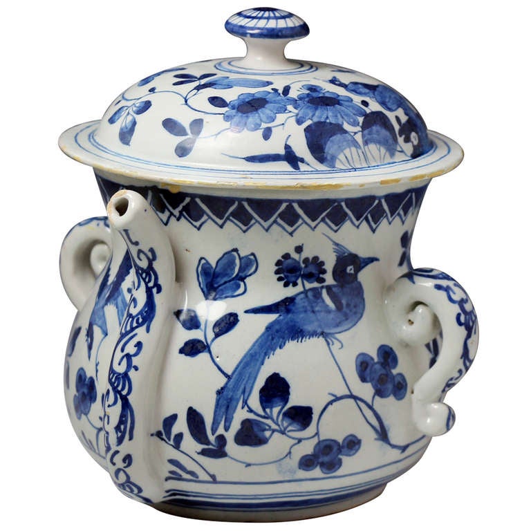 Antique period English Delftware possett pot circa 1700 at 1stDibs