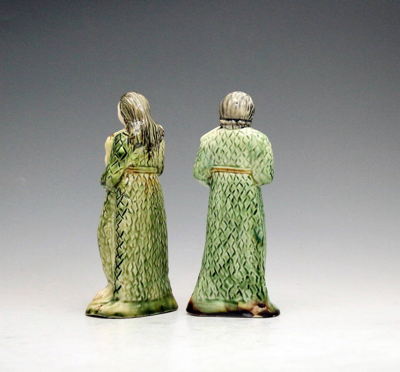 Pair of mid 18th century pottery "Whieldon type" figures . at 1stDibs