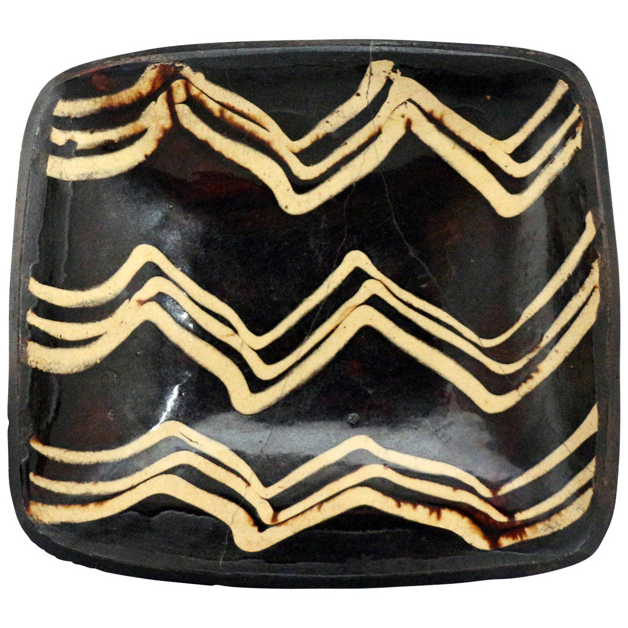 Antique English Slipware Loaf Dish with Zig Zag Design, Late 18th ...