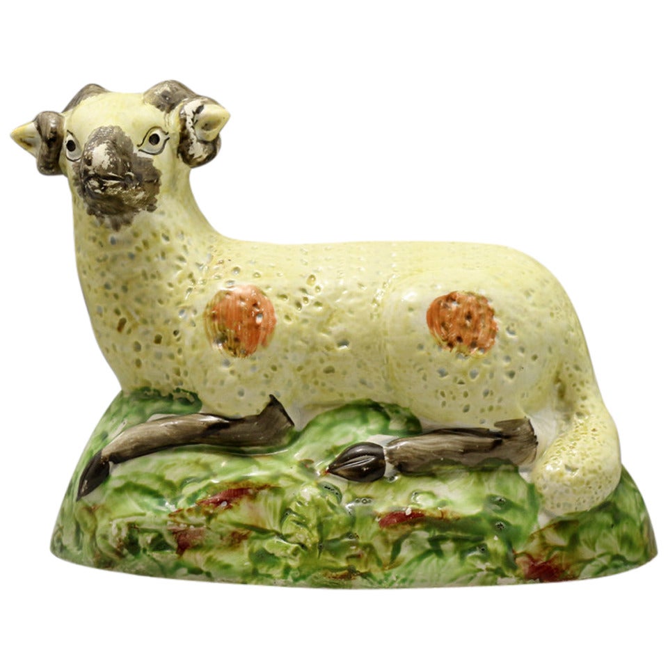 Antique English Staffordshire Pottery Figure of a Ram Early 19th ...