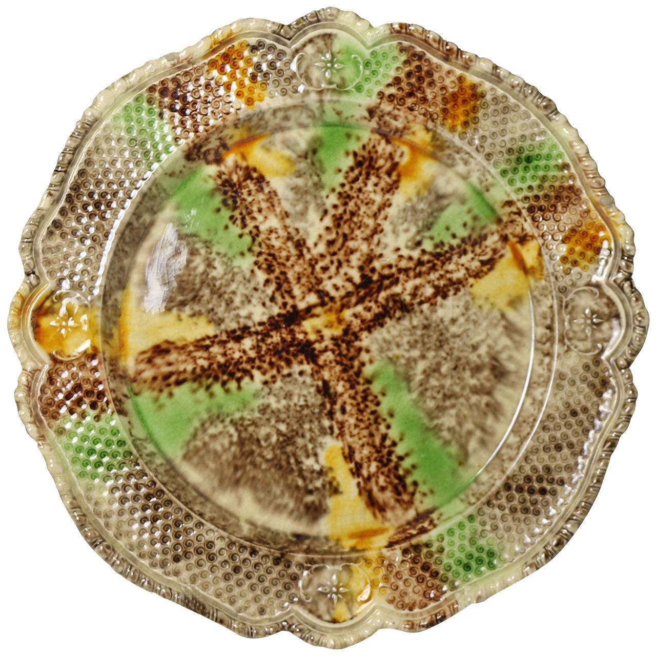 Early lead glaze Whieldon type Staffordshire plate circa 1770 at 1stDibs