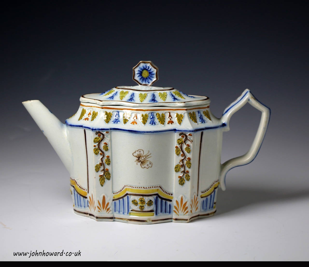 English Pottery Prattware Teapot, circa 1810 at 1stDibs