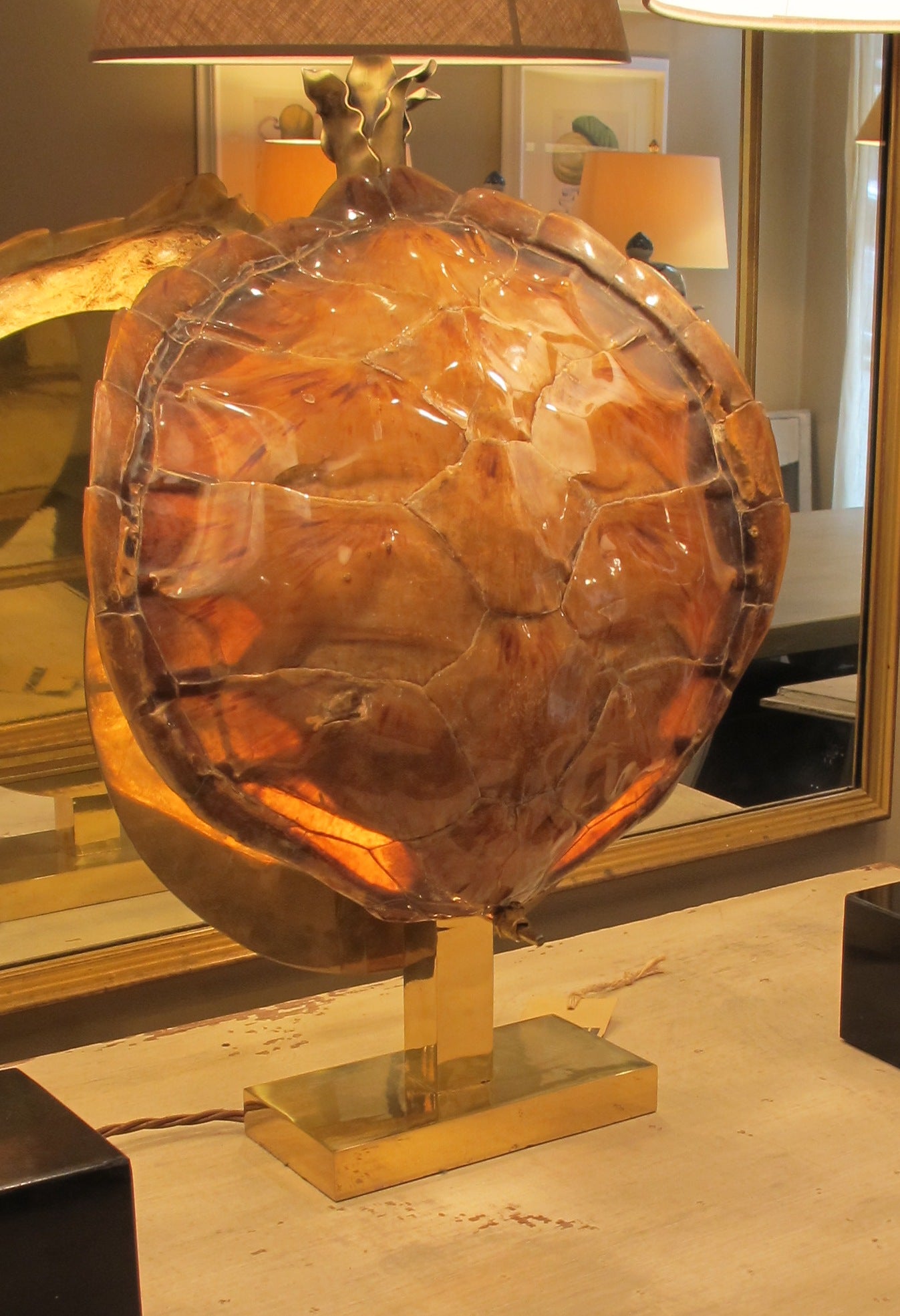 1970's Tortoise Shell Table Lamp at 1stDibs