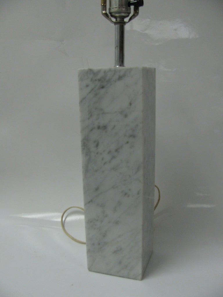 Pair of Mid Century Modern Architectural Square Marble Column Table ...
