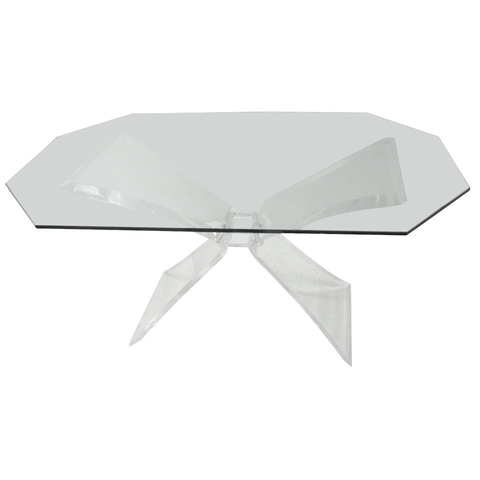 Mid-Century Modern Lucite Butterfly Dining Table Attributed to Lion in ...