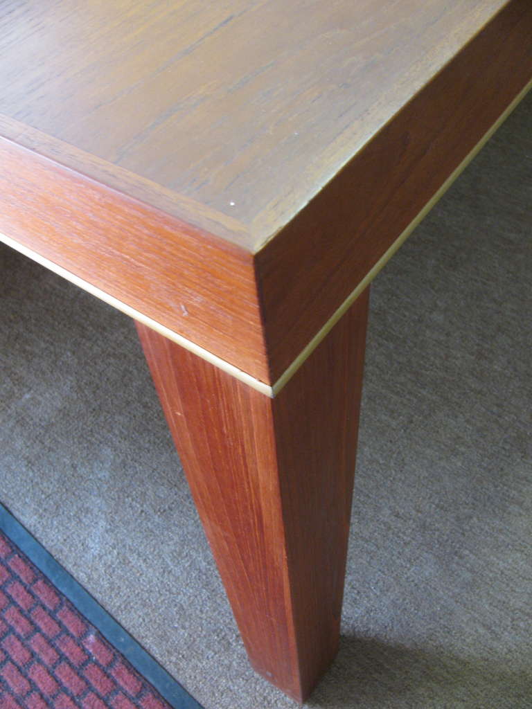Mid Century Modern Teak Parsons Style Dining Room and Conference Table ...