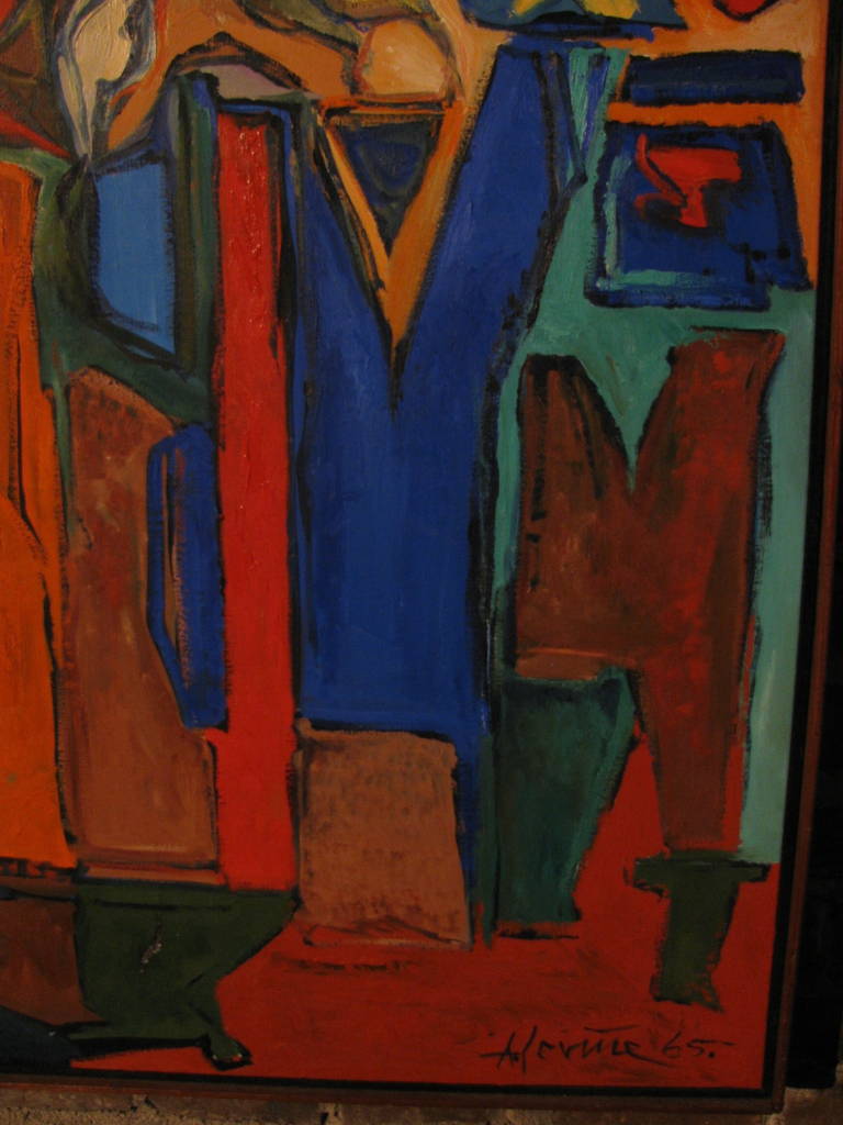 New York Artist Alan Levine Mid-Century Oil on Canvas at 1stDibs | alan ...