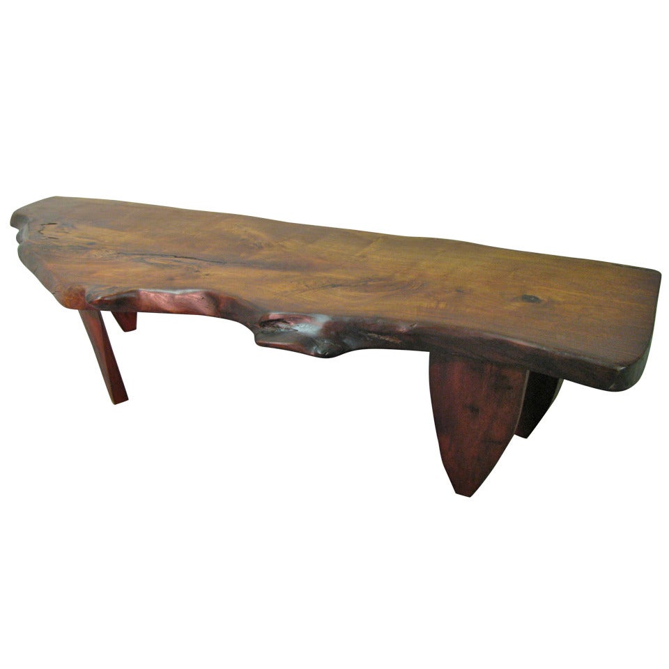 Mid Century Black Walnut Free Edge Cocktail Table at 1stDibs