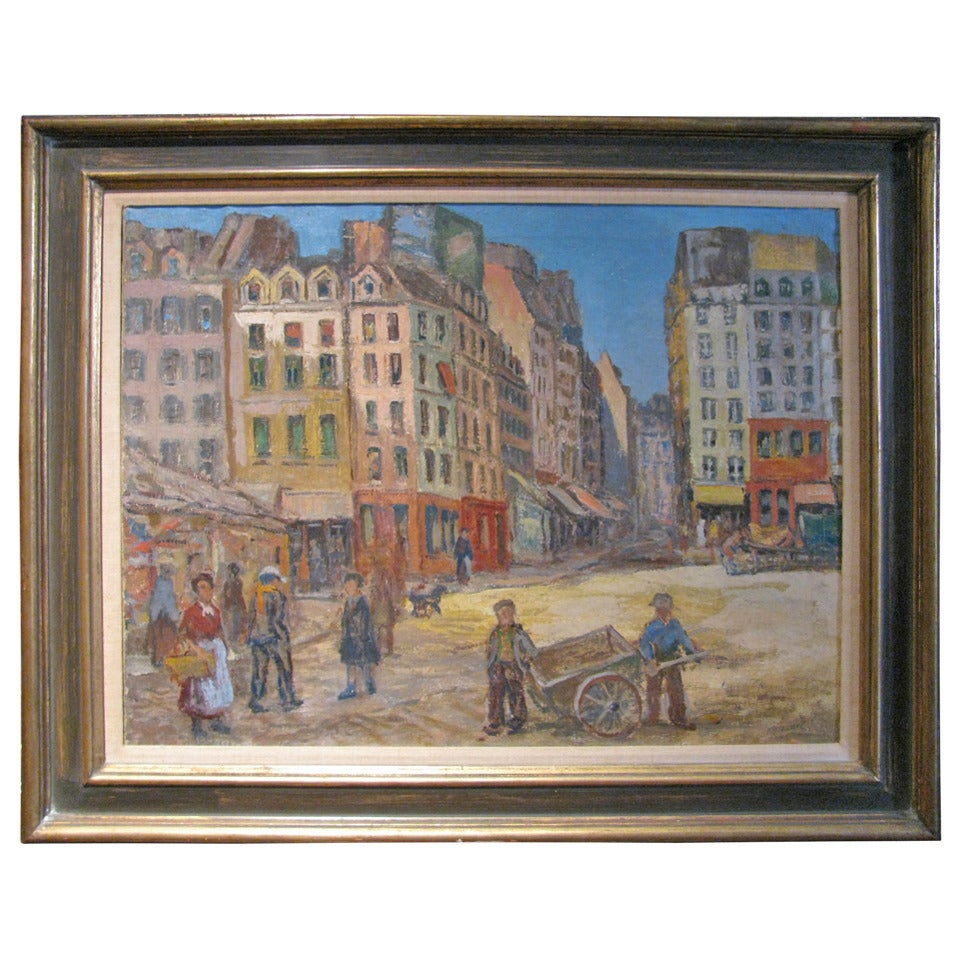 Paris Street Scene with an Active Morning 1912 by Artist Albert ...