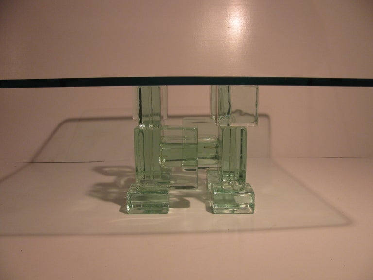 Mid-Century Modern Italian Square Architectural Glass Block Cocktail ...