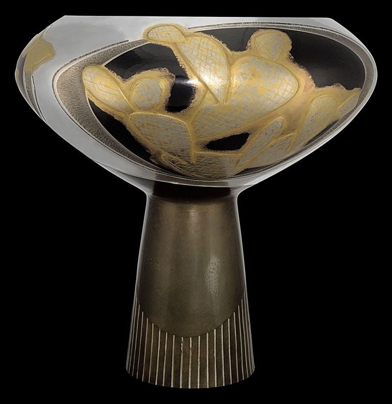 Teramoto Yoshishige 1959 Nitten Exhibition Gold Prize Vase For Sale at ...