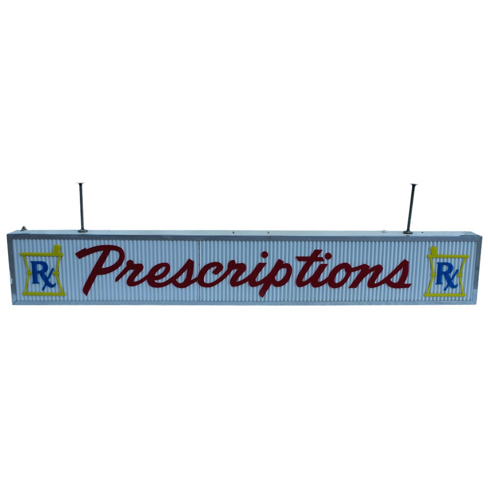 1960s Illuminated Pharmacy Sign at 1stDibs