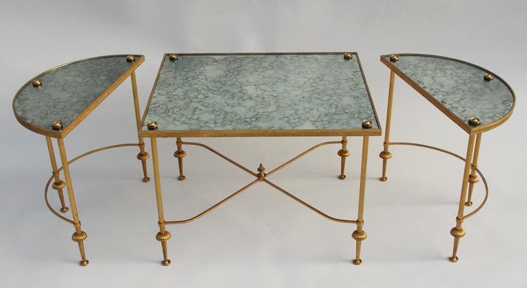 Gilded Three Parts Brass Coffee Table at 1stDibs
