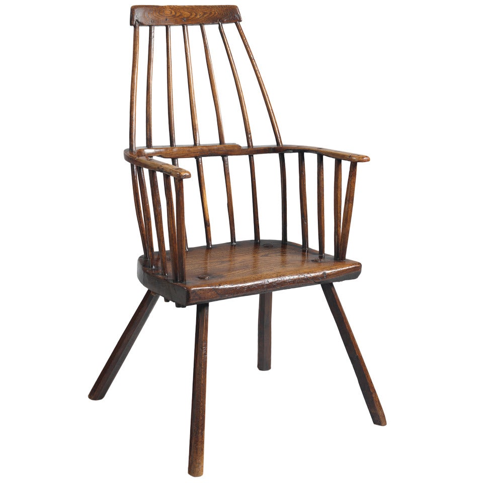 Primitive Stylised 'Lobster Pot' Windsor Armchair at 1stDibs
