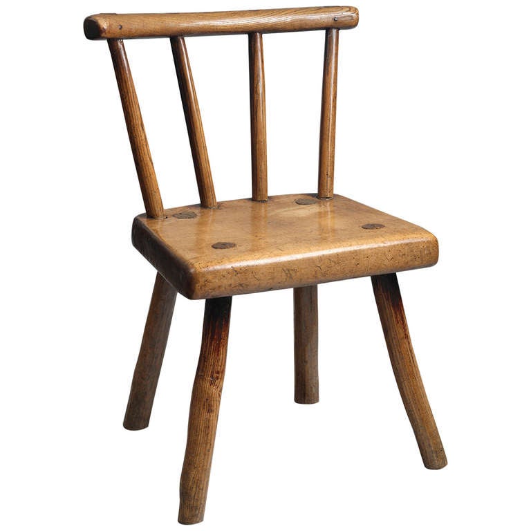 Fine Windsor 'Dairy' Back Stool at 1stDibs