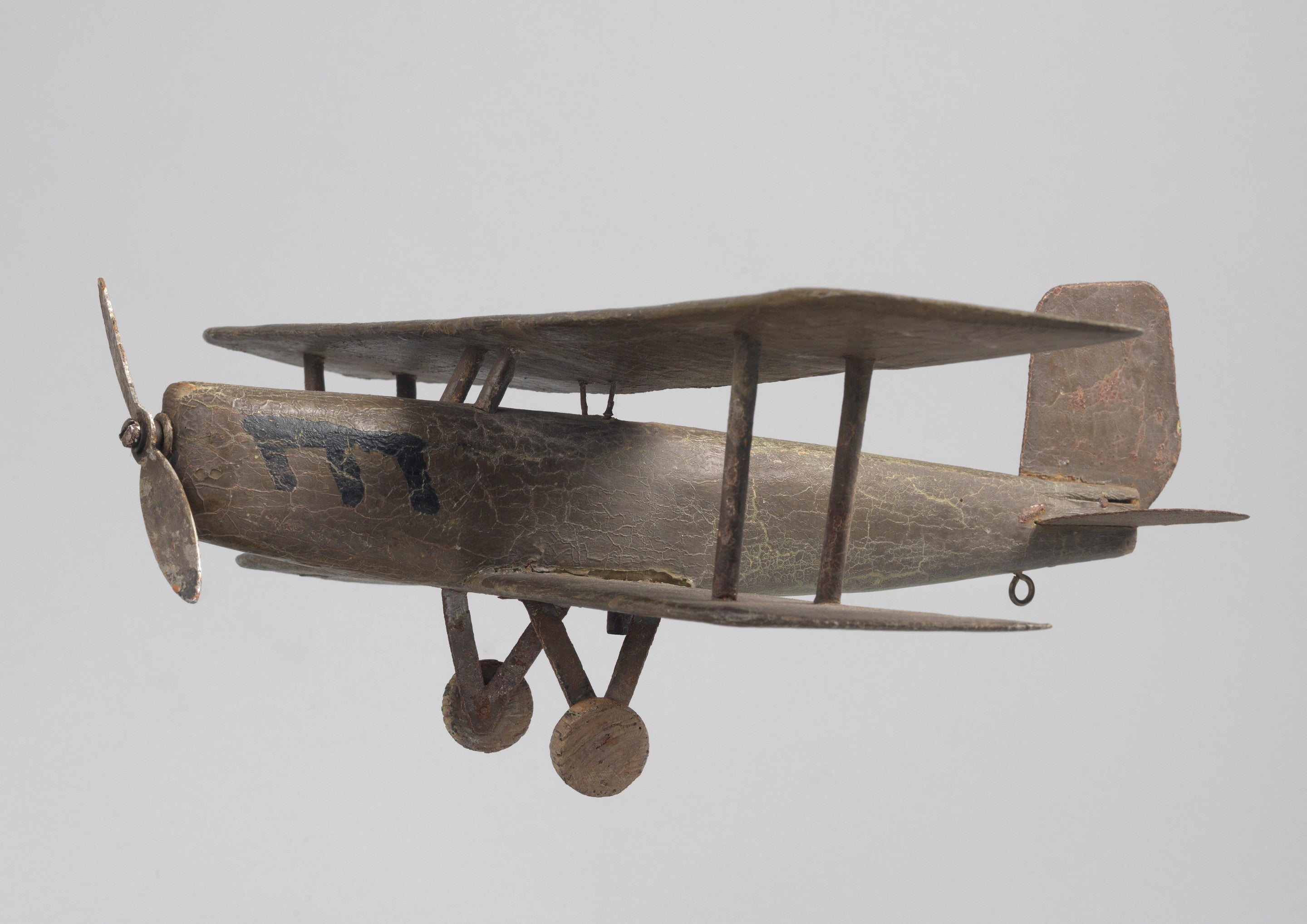 Unusual Folk Art Bi-Plane Weathervane at 1stDibs