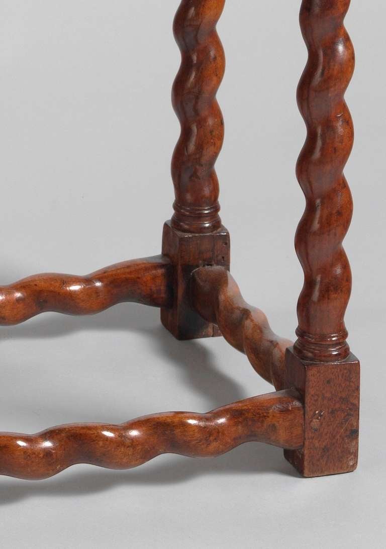 William and Mary Period Spiral Turned Stool at 1stDibs