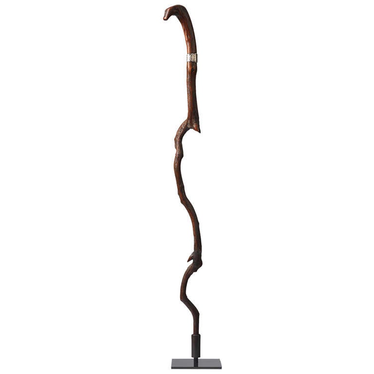 Rare 'Crooked' Folk Art Walking Stick at 1stDibs