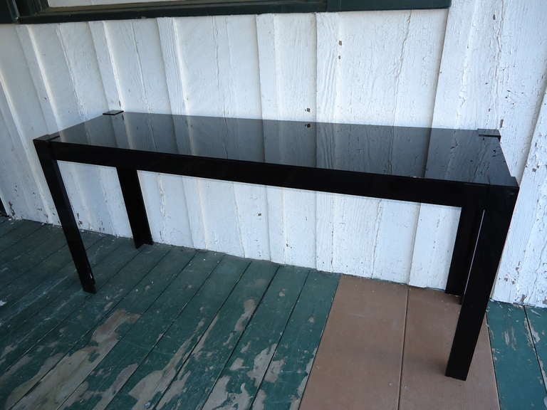 Mid Century Black Lucite Sofa Table at 1stDibs