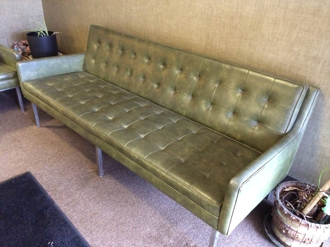 Mid-Century Modern Tufted Sofa and Chair Set at 1stDibs