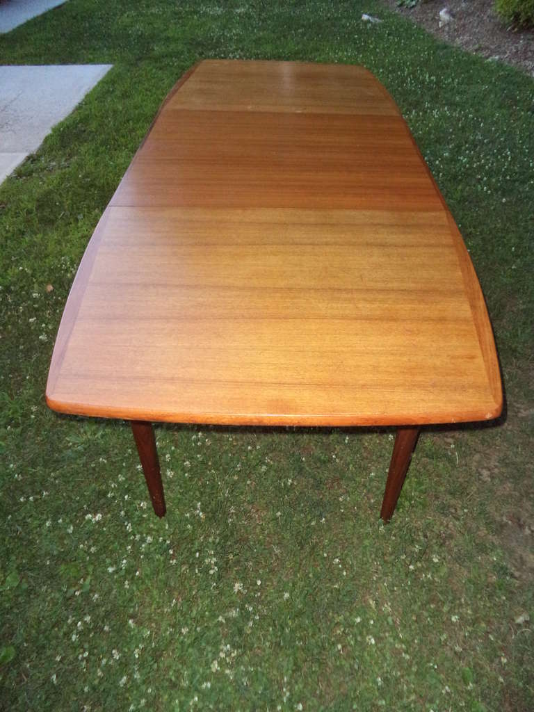 Danish Mid Century Modern Solid Teak Dining Table at 1stDibs