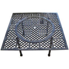 Geometric Industrial Iron Grate Coffee Table at 1stDibs