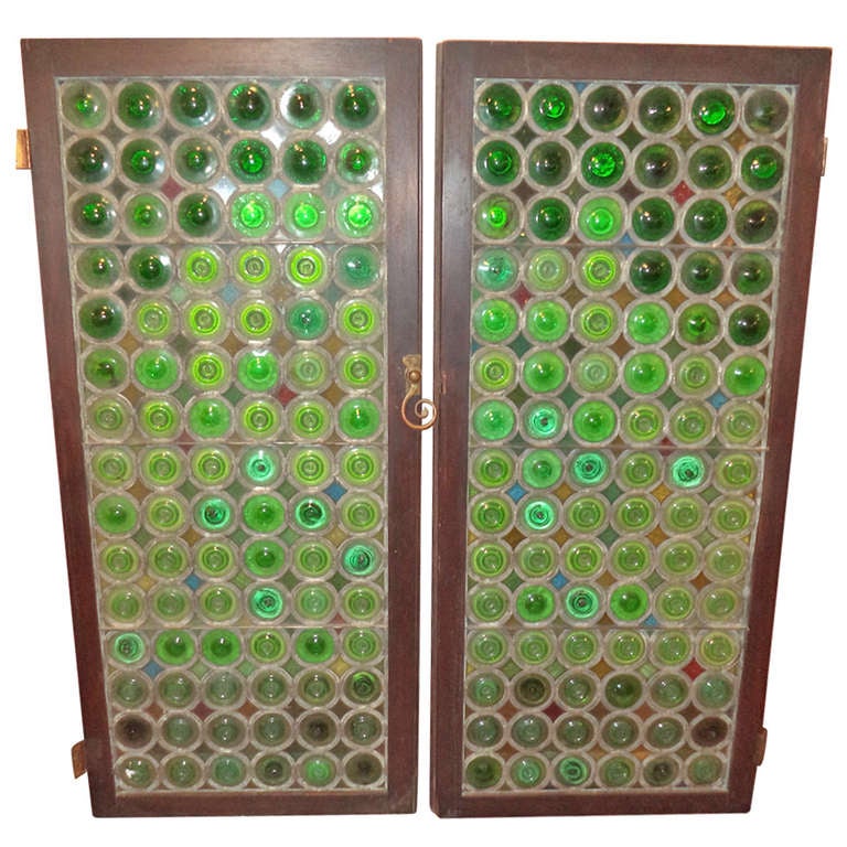 Pair of Antique Leaded Stained Glass Windows at 1stDibs
