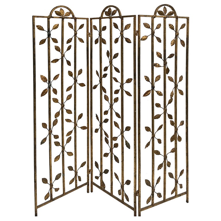 Gilt Iron Folding Screen at 1stDibs