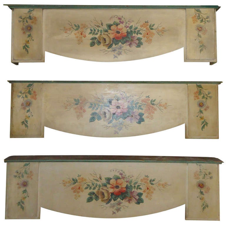 Set of Three Hand-Painted Window Valances at 1stDibs