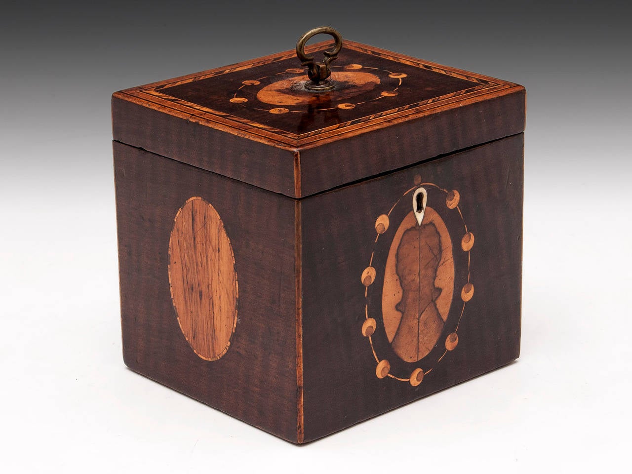 Sheraton Period Harewood Tea Caddy at 1stDibs