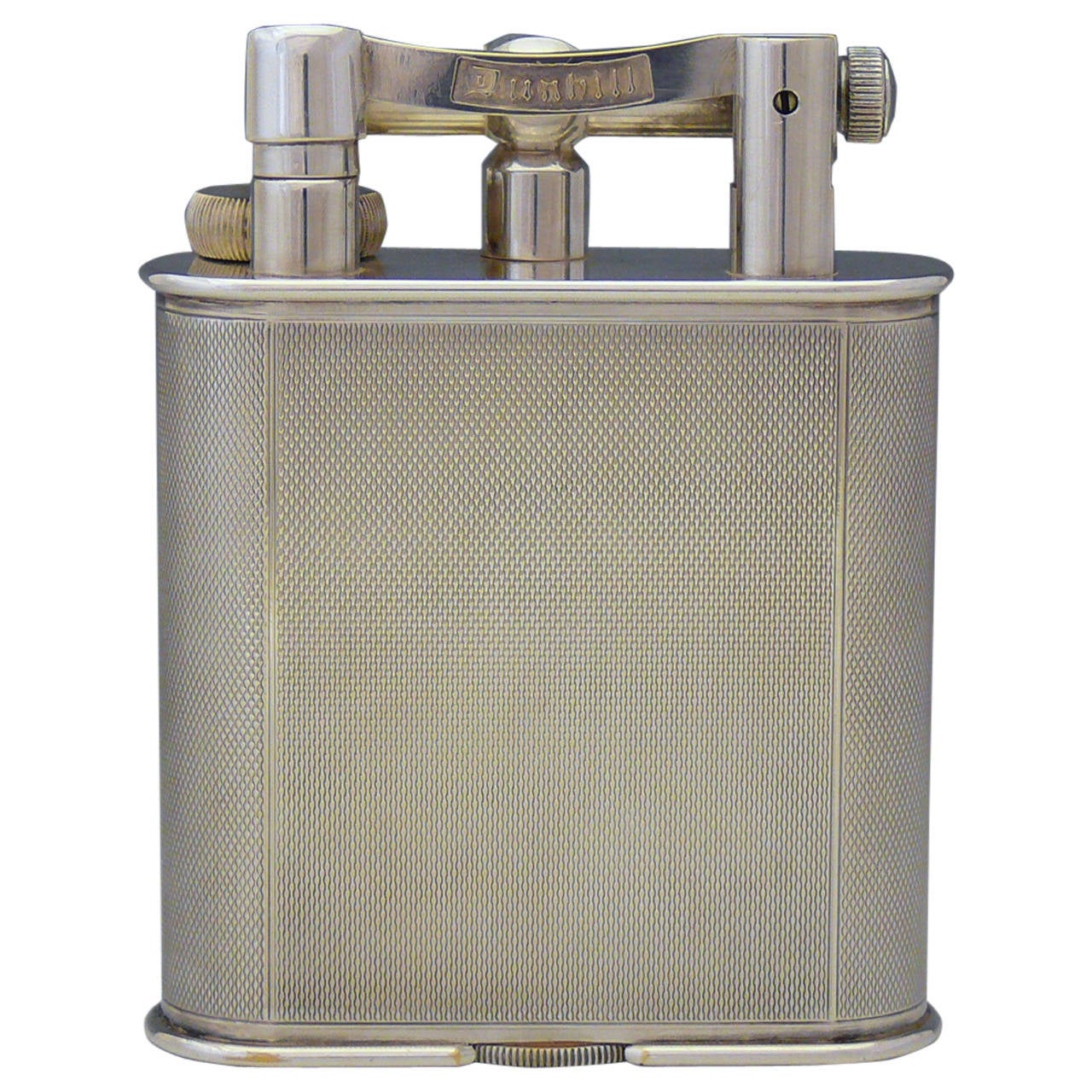 Superb Engine Turned Silver Plated Dunhill Table Lighter, circa 1950 at ...