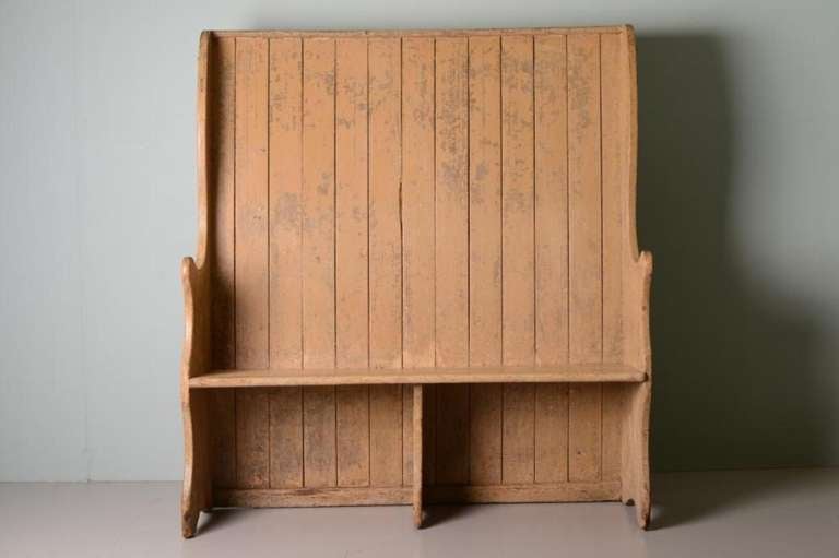 Georgian Antique Tall Backed Painted Pine Settle at 1stDibs