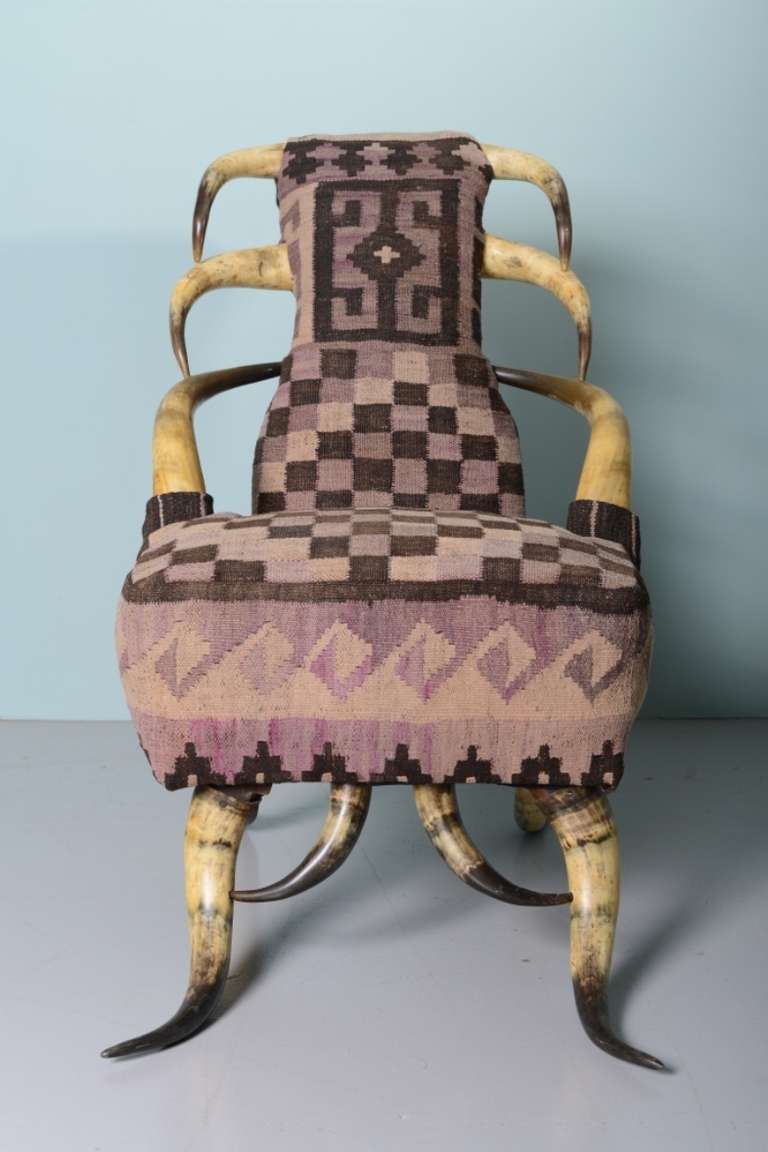 Original English Antique Cow Horn Chair. at 1stDibs