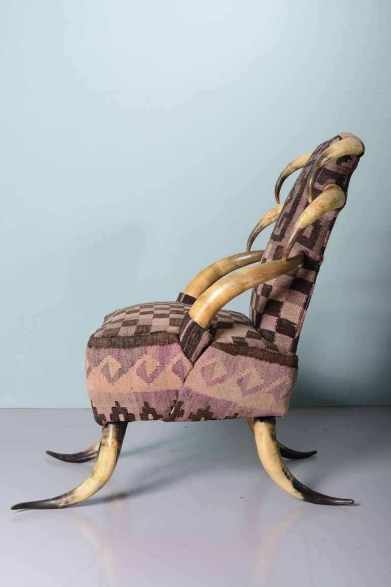 Original English Antique Cow Horn Chair. at 1stDibs