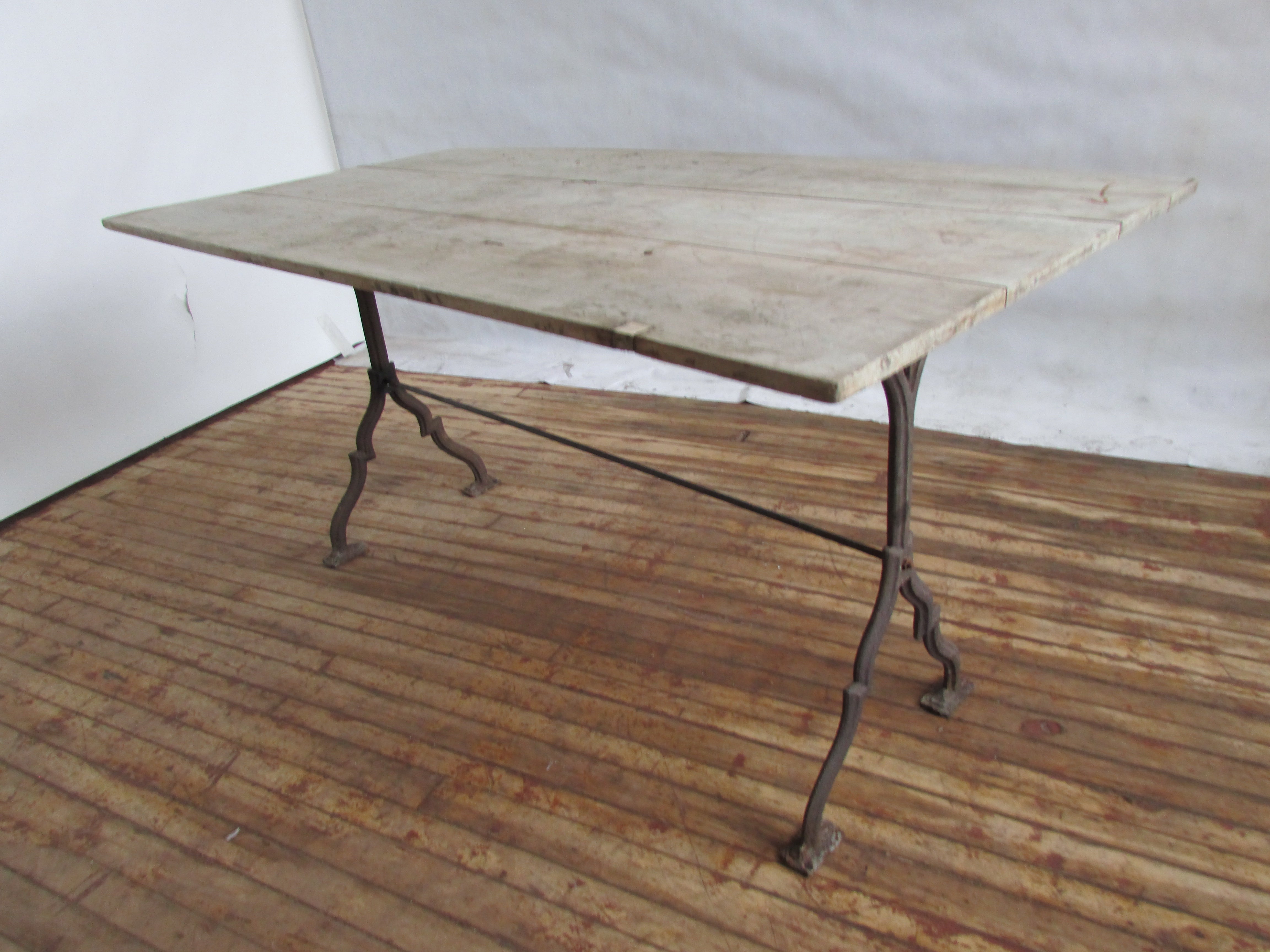 Cast Iron And Wood Work Table at 1stDibs