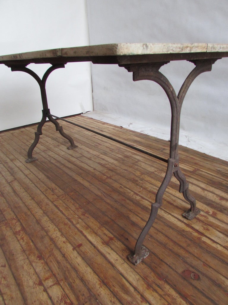 Cast Iron And Wood Work Table at 1stDibs
