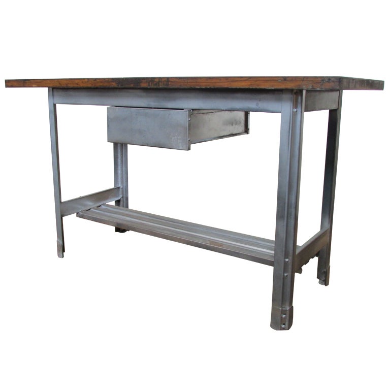 Industrial Kitchen Work Table at 1stDibs | kitchen work tables