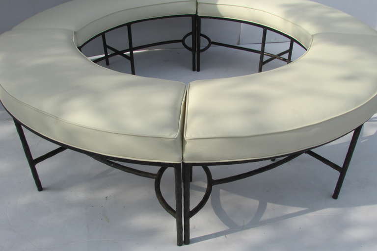 Curved Iron Benches for Modular Seating at 1stDibs | curved benches