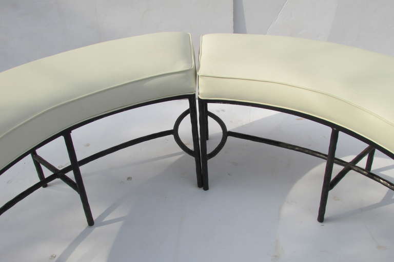 Curved Iron Benches for Modular Seating at 1stDibs | curved benches