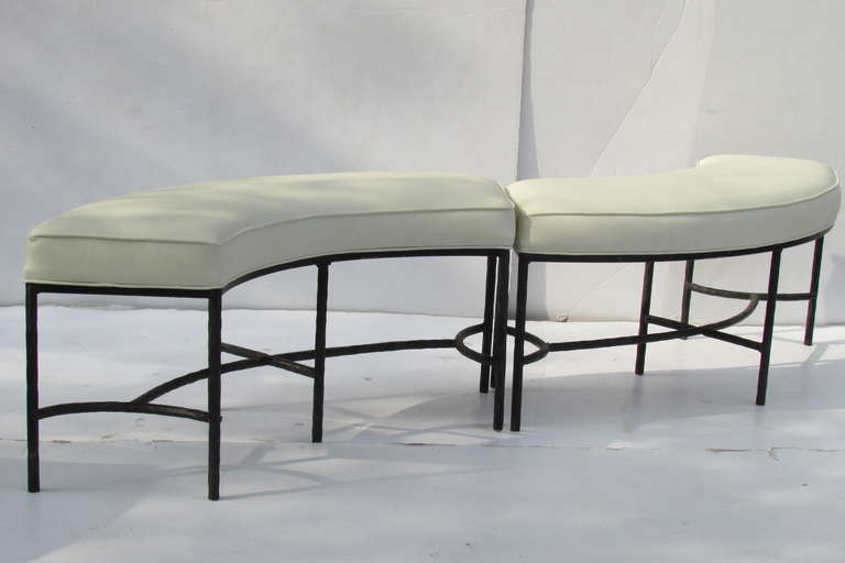 Curved Iron Benches for Modular Seating at 1stDibs | curved benches