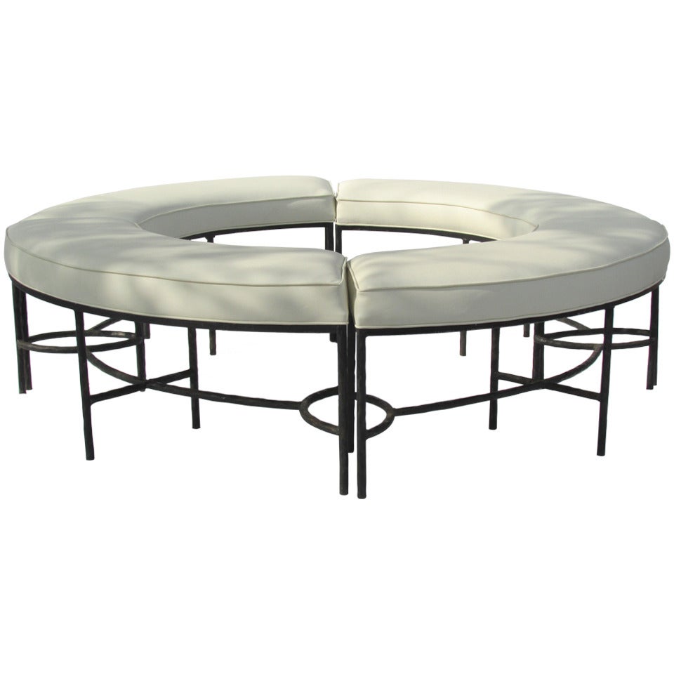 Curved Iron Benches for Modular Seating at 1stDibs | curved benches