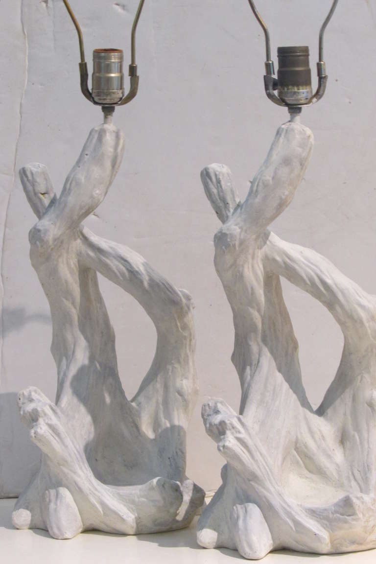 Plaster Tree Trunk Lamps at 1stDibs