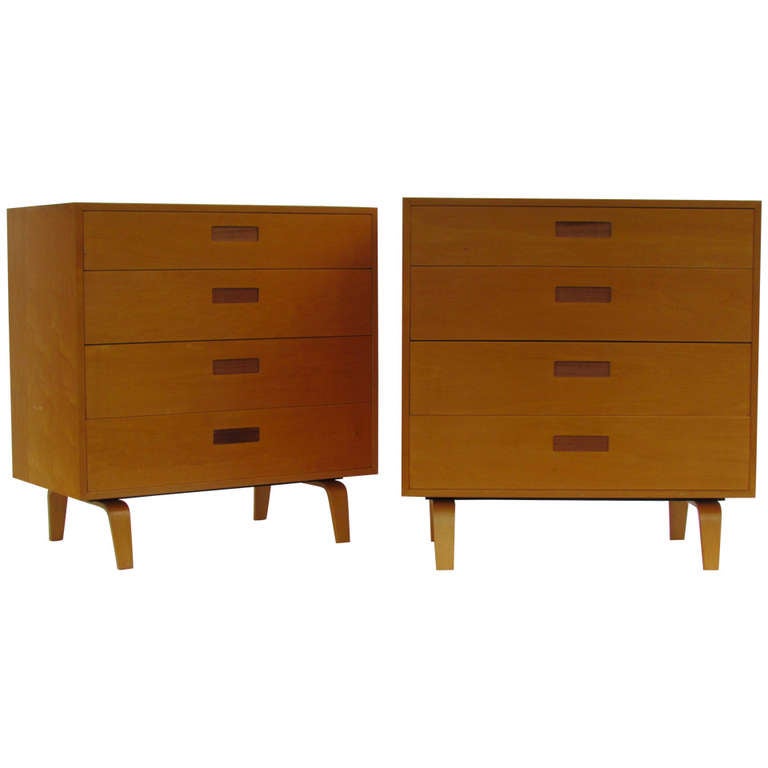 Four-Drawer Birch Chests by Clifford Pascoe at 1stDibs