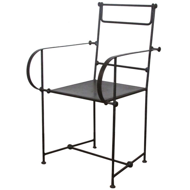 Early Modernist Forged Iron Chair at 1stDibs