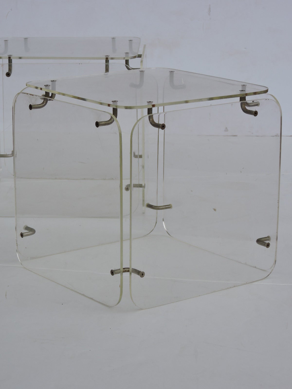 Lucite Cube Tables in the style of Gerald McCabe at 1stDibs